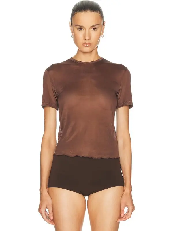 THE PARK Luna Short Sleeve Tee - Chocolate
