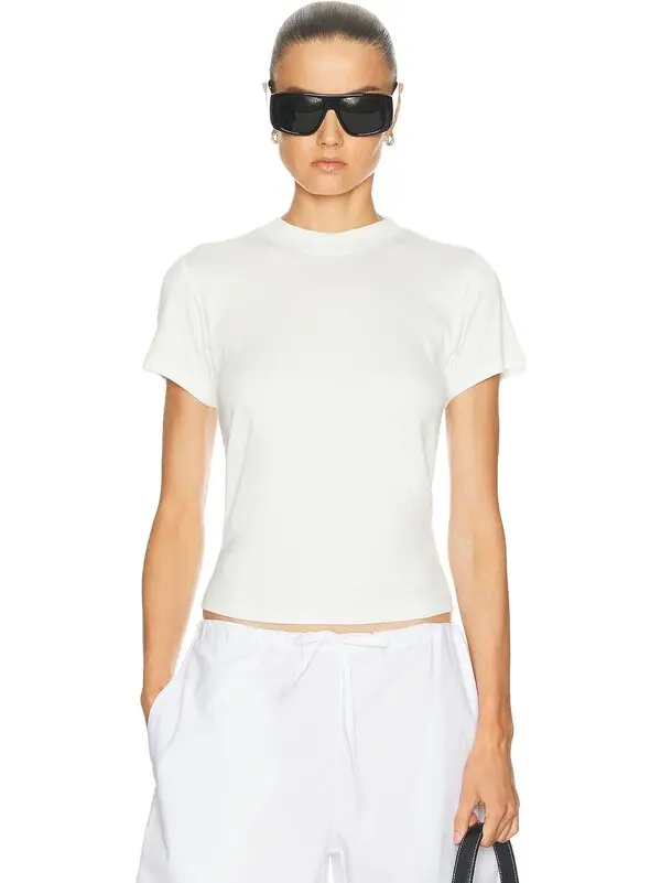 THE PARK Willa High Neck Tee - Blanc