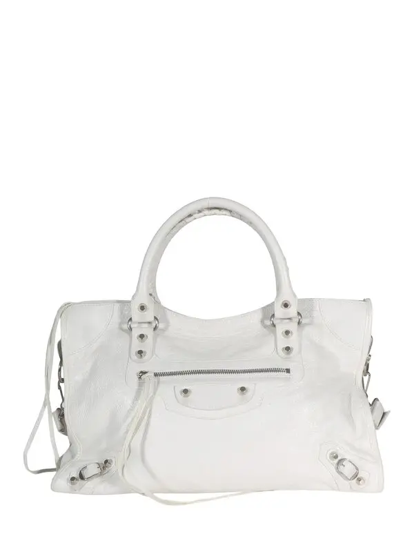 Balenciaga Optic Agneau Arena Le City Bag - White