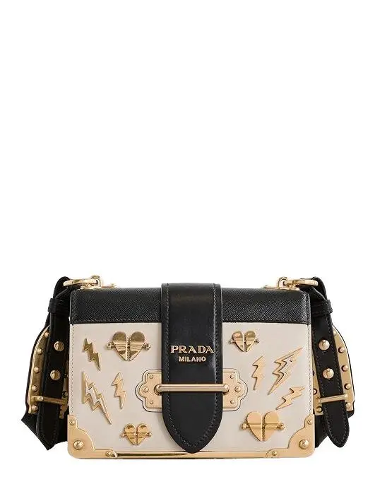 Shopbop Prada Calf Leather Cahier Shoulder Bag - White