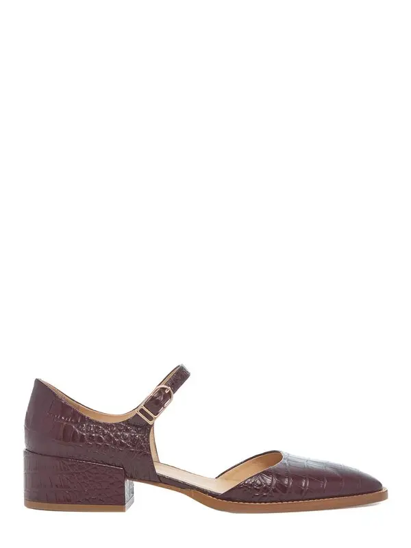 Gabriela Hearst Riley Sandal In Embossed Leather - Bordeaux