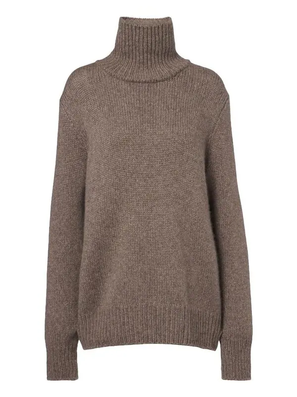 THE ROW Plira Cashmere Turtleneck Sweater - Grey