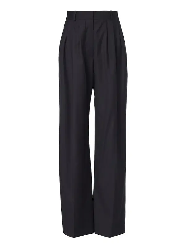 THE ROW Daniela Virgin Wool Wide-leg Pants - Blue