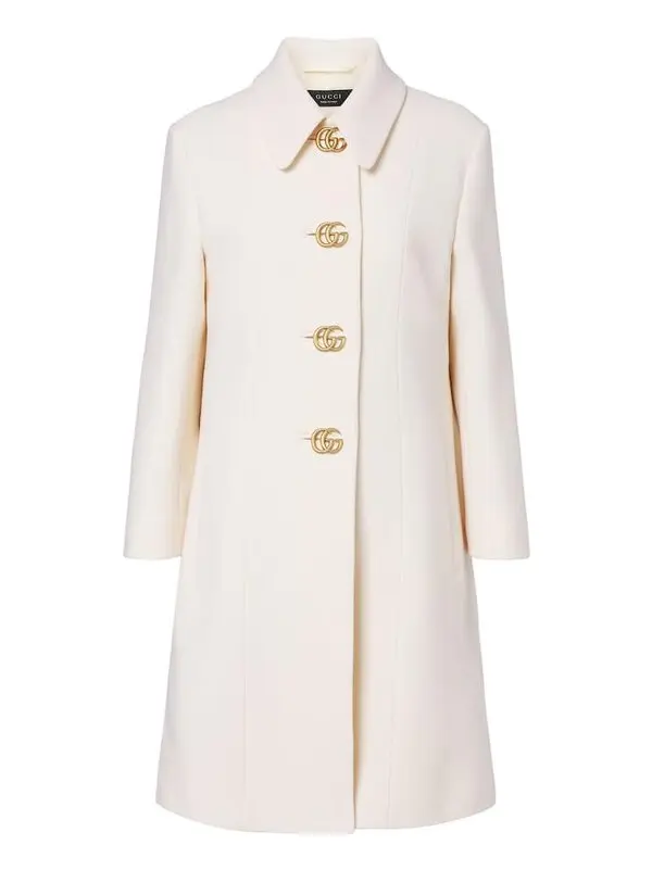 Gucci Gg Marmont Wool Coat - White