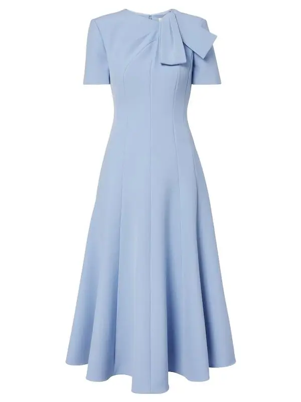 Roland Mouret Bow-detail Crêpe Cocktail Dress - Blue