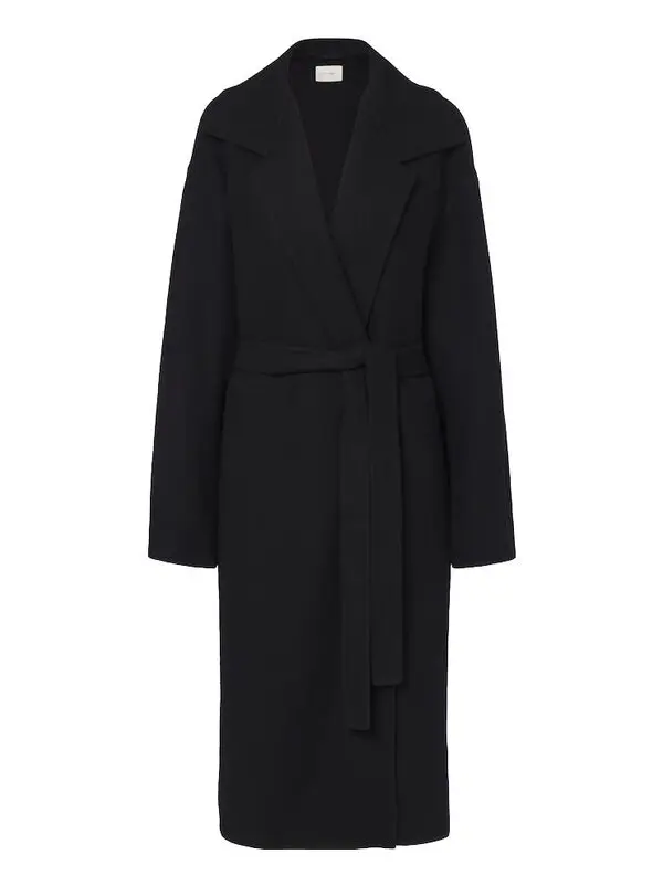 THE ROW Ciara Wool And Cashmere-blend Wrap Coat - Black