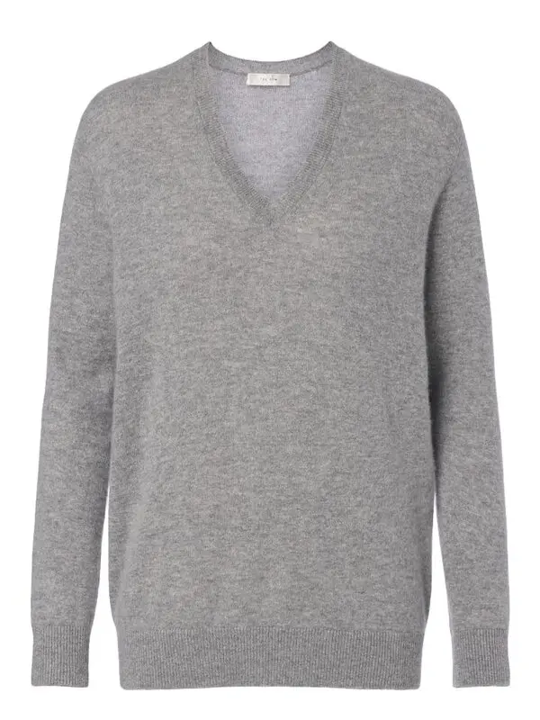 THE ROW Phora Cashmere V-neck Sweater - Grey
