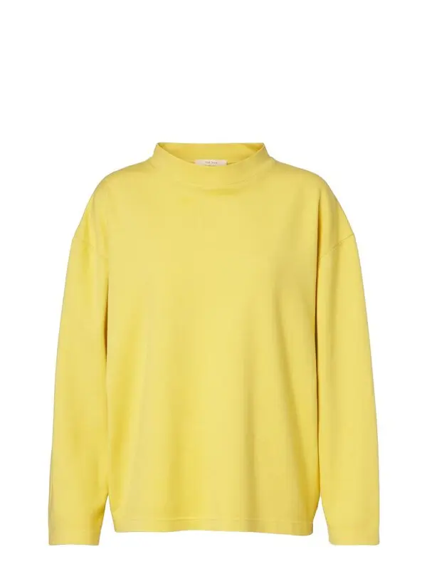 THE ROW Kate Cotton-blend Jersey Mockneck Sweatshirt - Yellow