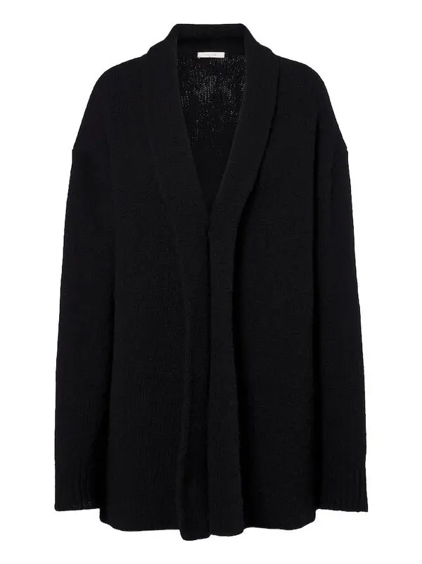 THE ROW Parry Cashmere, Wool, And Silk Cardigan - Black