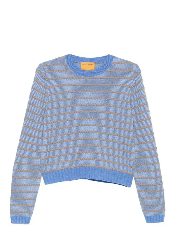 Guest In Residence Cashmere Cable-knit Crew Neck Jumper - Blue
