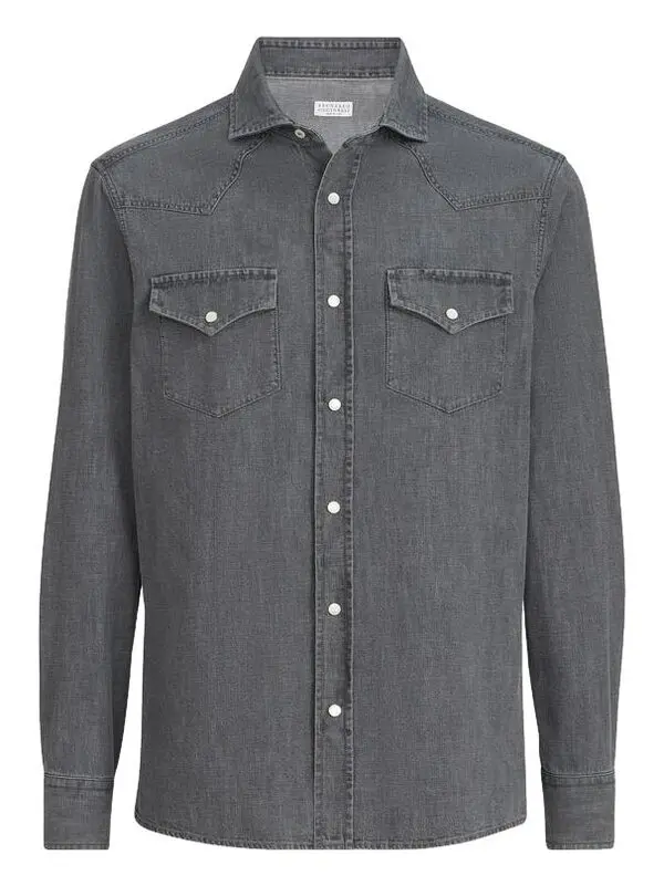 Brunello Cucinelli Grey Shirts - Gray
