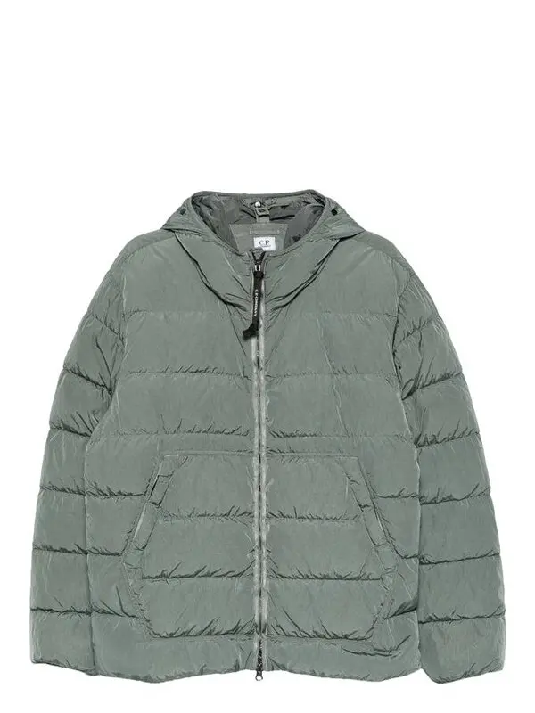 C.P. COMPANY Padded Quilted Hooded Jacket - Green