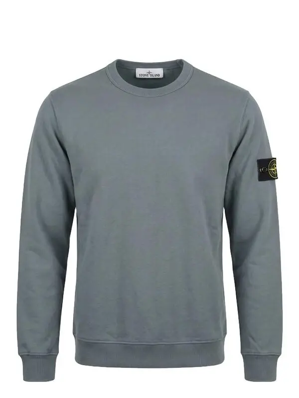 Stone Island Sweatshirt With Compass Logo Patch - Blue