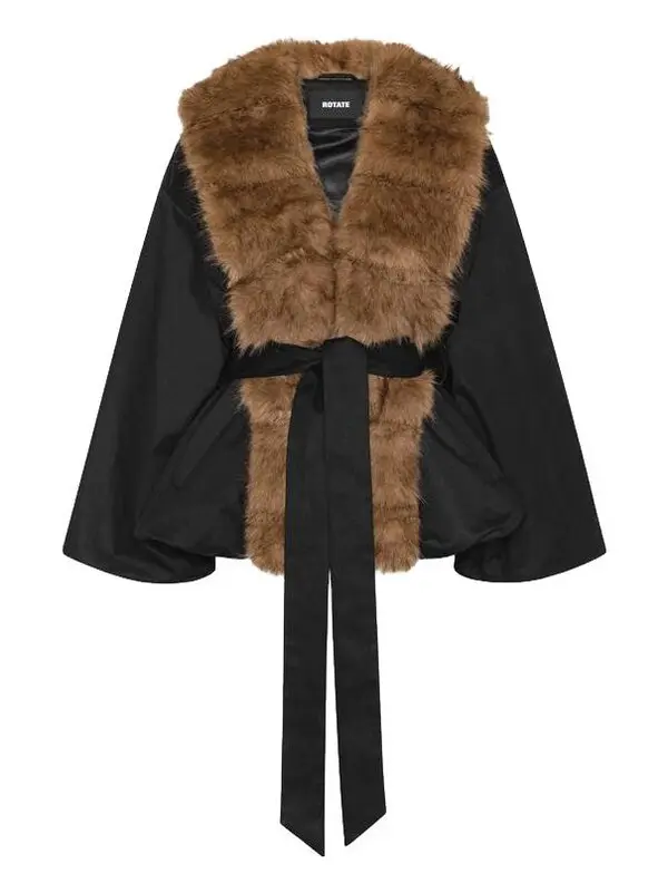 ROTATE BY BIRGER CHRISTENSEN Jackets Faux Fur & Shearling Jackets - Black