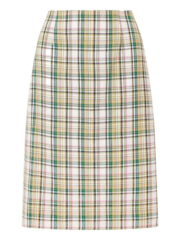 Carolina Herrera Checked Jacquard Midi Skirt - Black