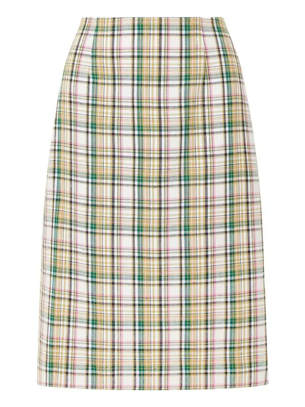Carolina Herrera Checked Jacquard Midi Skirt - Green