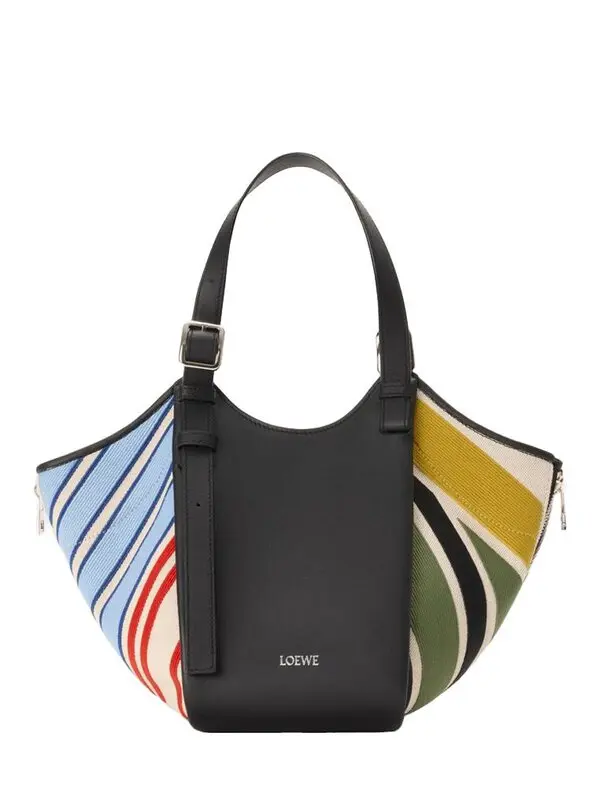 Loewe Hammock Flip Bag In Canvas And Calfskin - Multicolor