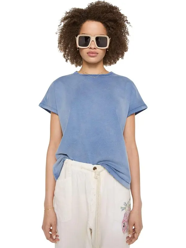 DR. COLLECTORS Palm Sprints T-shirt Bleu De Travail - Blue