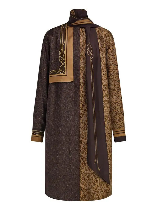 FERRAGAMO Silk Chemisier Dress - Brown