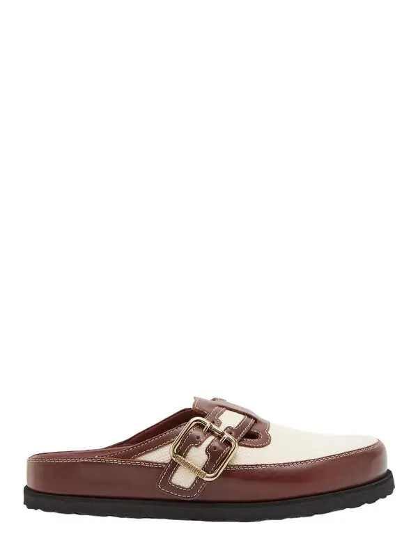 BIRKENSTOCK Boston Bold Canvas And Leather Clogs - Brown