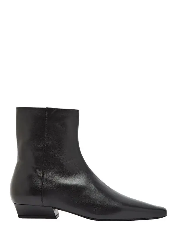 Staud Wally Leather Ankle Boots - Black