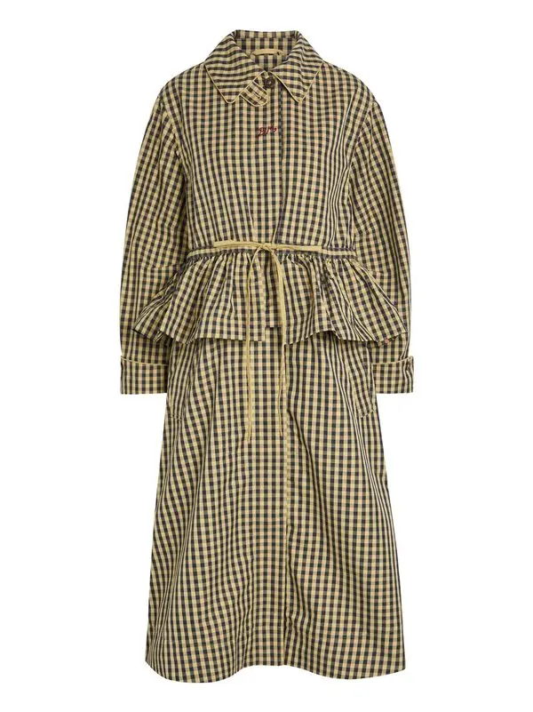 DAMSON MADDER Myrtle Gingham Multi-way Cotton-blend Trench Coat - Navy