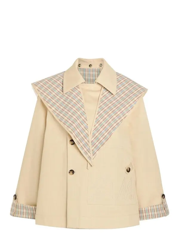 DAMSON MADDER Jerry Cropped Trench Coat - Beige