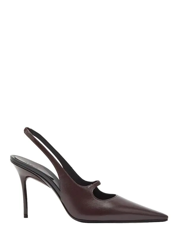 Alaïa Drop 90 Leather Slingback Pumps - Brown