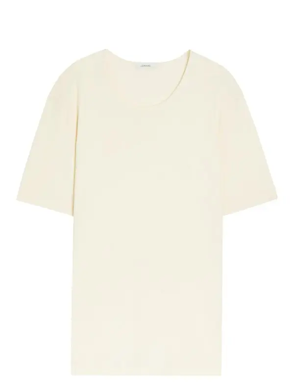 LEMAIRE Wide-neck Cotton T-shirt - Cream