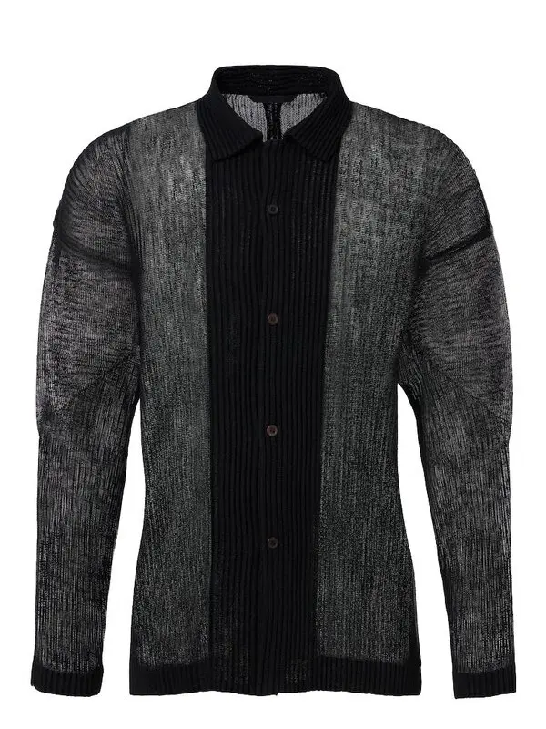 Issey Miyake Homme Plissé Rustic Mesh Pleated Shirt - Black