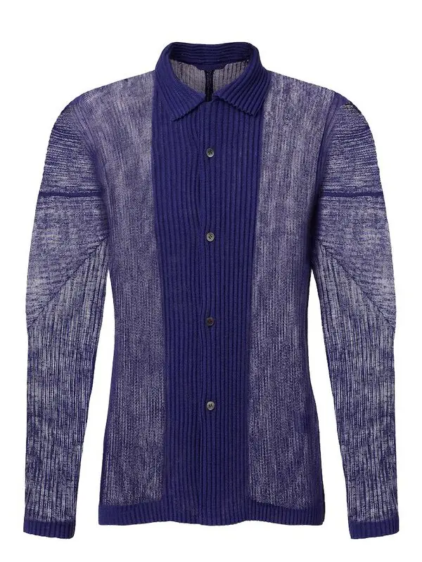 Issey Miyake Homme Plissé Rustic Mesh Pleated Shirt - Blue