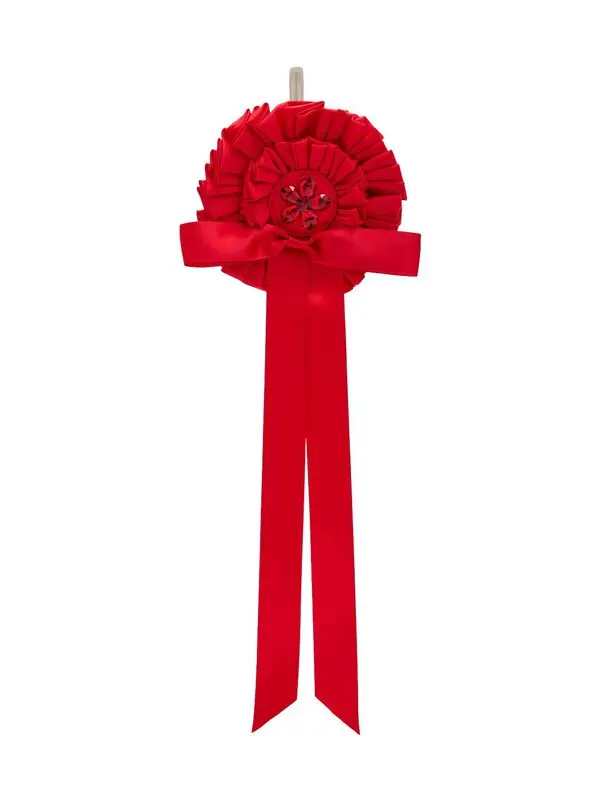 Simone Rocha Rosette Crystal-embellished Satin Bag Charm - Red