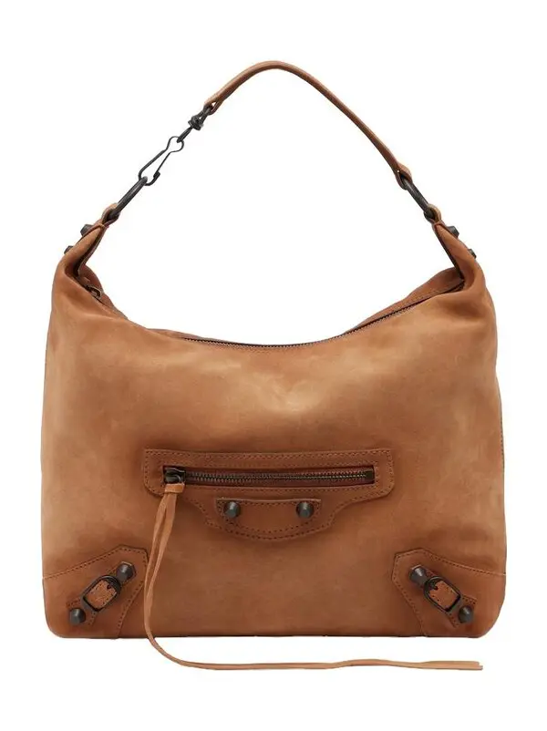 Balenciaga Le City Small Suede Shoulder Bag - Beige