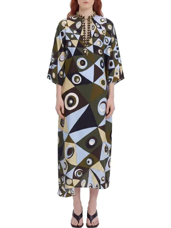 Emilio Pucci Printed Silk Midi Dress - Multicolor