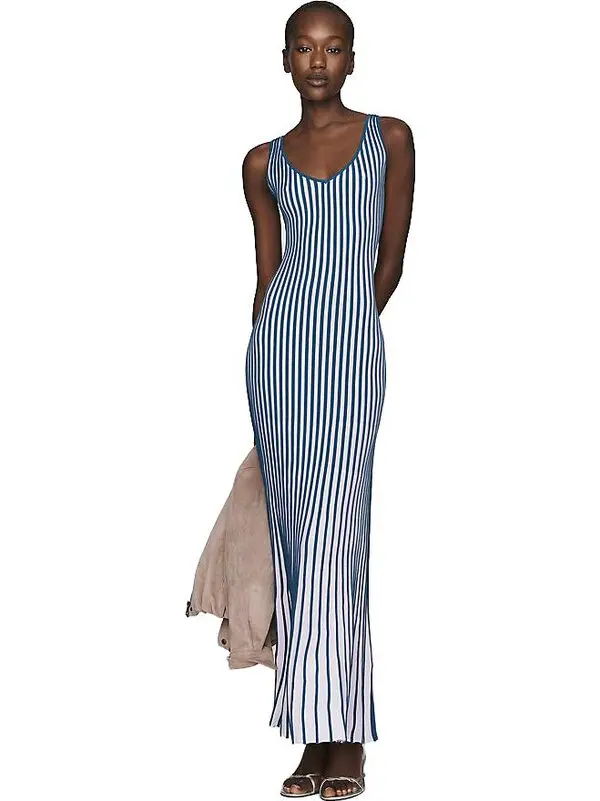 SIEMPRE Ribbed Midi Sweater Dress - Marina/navy