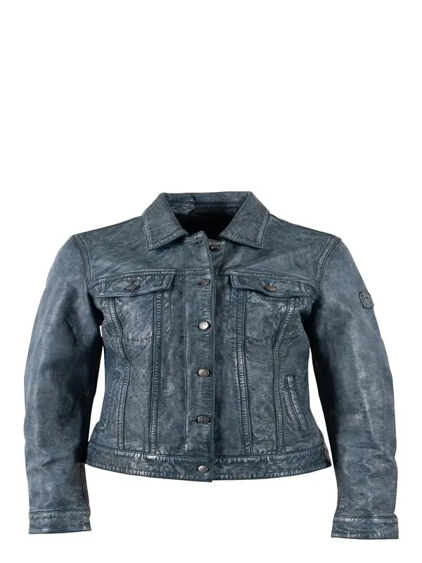 Mauritius Jessie Leather Denim Jacket - Blue