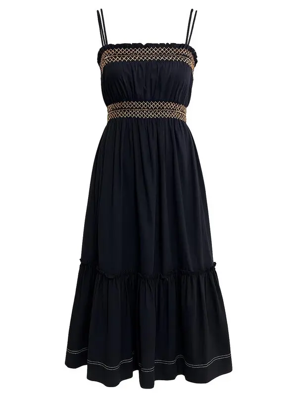 EXQUISE Spaghetti Strap Midi Dress - Black