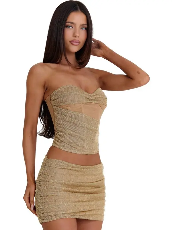 OUTCAST Maliyah Mini Skirt - Gold