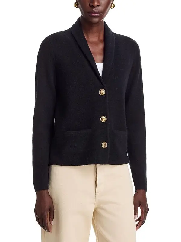 Bloomingdale'S Button Front Cashmere Blazer, Exclusive - Black