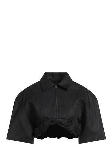Jacquemus Cotton Linen Blend Cropped Top - Black