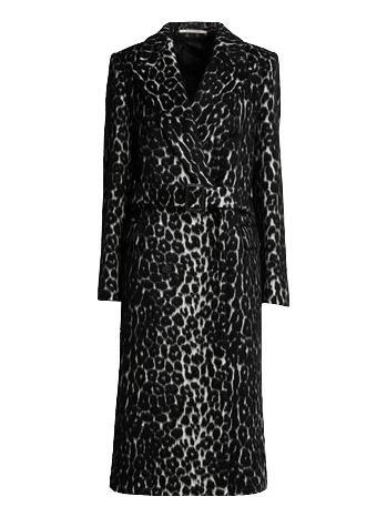 TAGLIATORE 02-05 Wool And Alpaca Blend Leopard-print Coat - Black