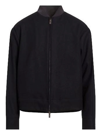 Emporio Armani Midnight Virgin Wool And Polyamide Jacket - Blue