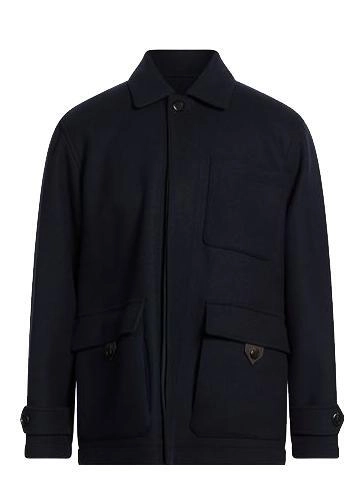 TOD'S Single-breasted Virgin Wool And Polyamide Coat - Navy