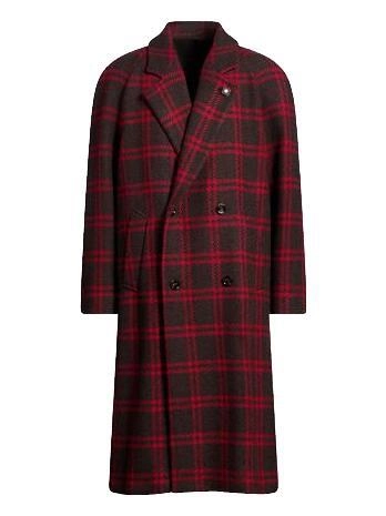 LARDINI Dark Virgin Wool Double-breasted Coat - Brown