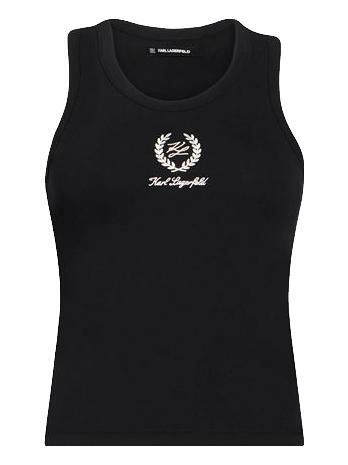 Karl Lagerfeld Tank Top Size Organic Cotton, Elastane - Black