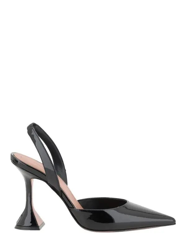 Amina Muaddi Holli Patent Leather Slingback Pumps - Black