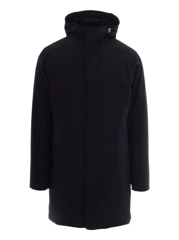 Herno Midi Down Jacket With Drawstring Hood - Blue