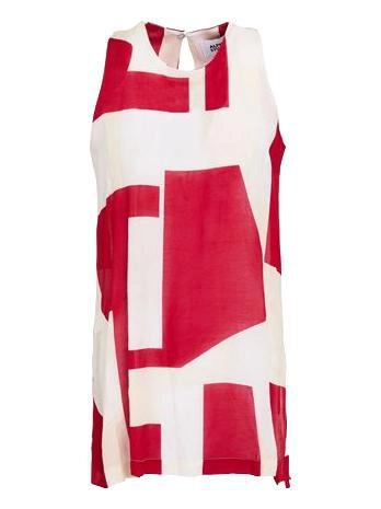 Alpha Studio Top Size Viscose, Linen - Red