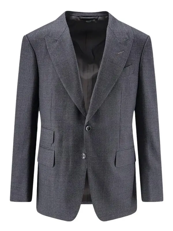 TOM FORD Prince Of Wales Check Suit - Anthracite