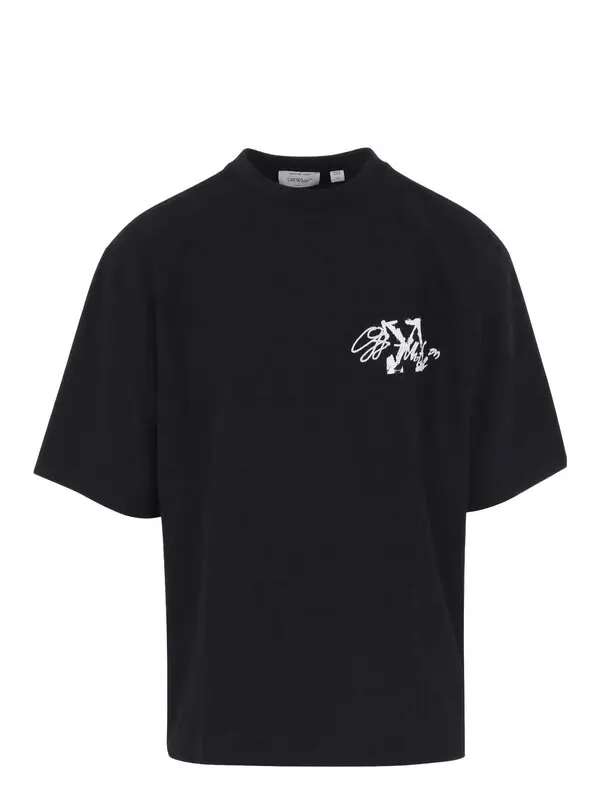 Off-White Logo Printed Crewneck T-shirt - Black